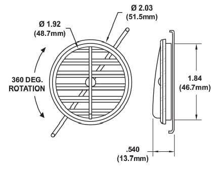 Round Louver - 2” w/Spring Retainer (ProAir) 11 000 223