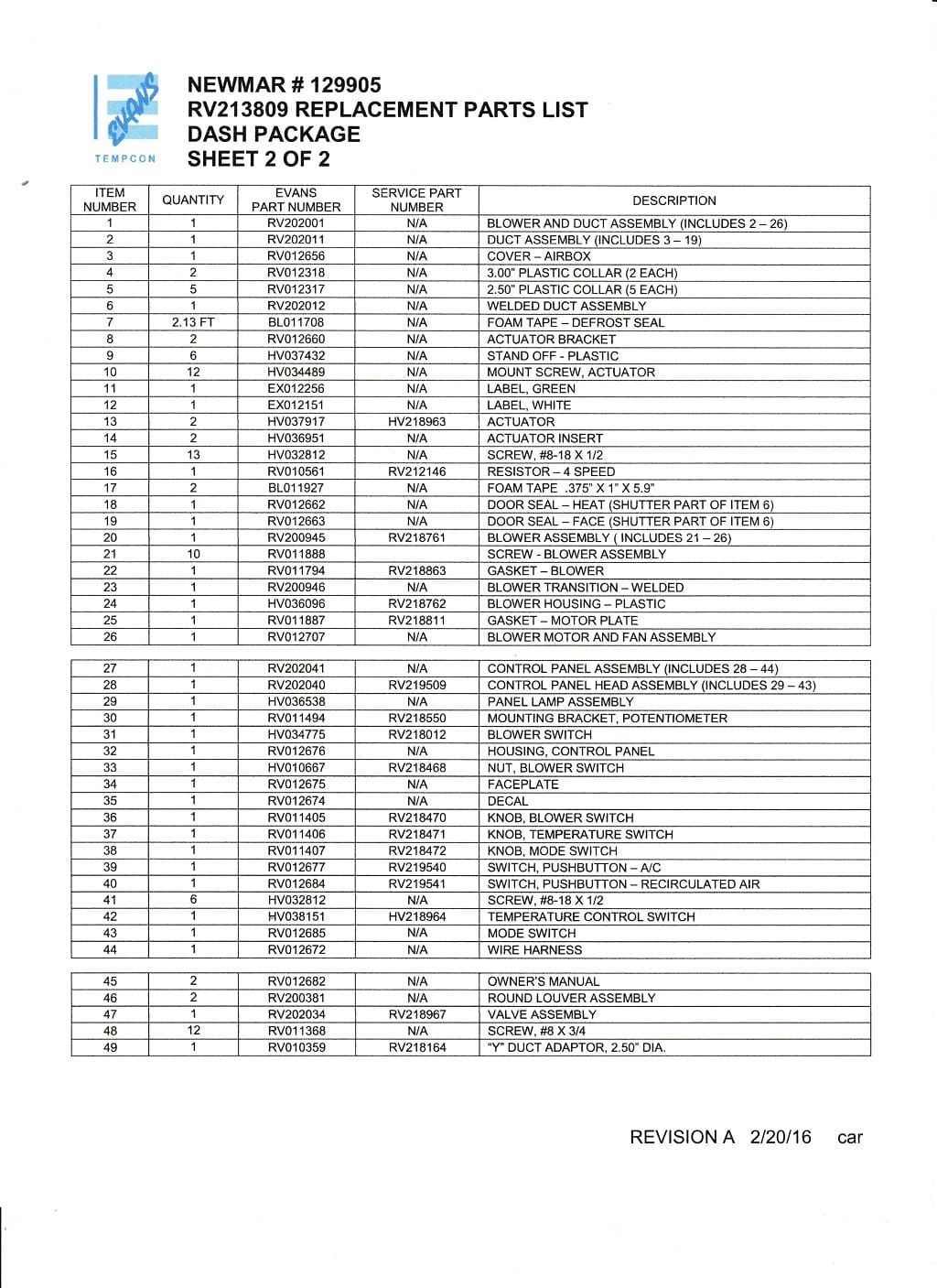 RV213809SS - Comfort Air GR LLC RV HVAC Parts