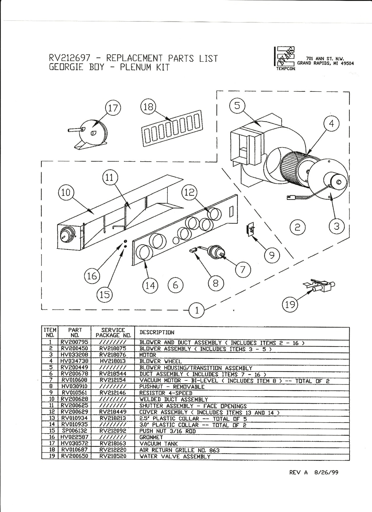 Evans Spec Sheets RV212697 - Comfort Air GR LLC RV HVAC Parts