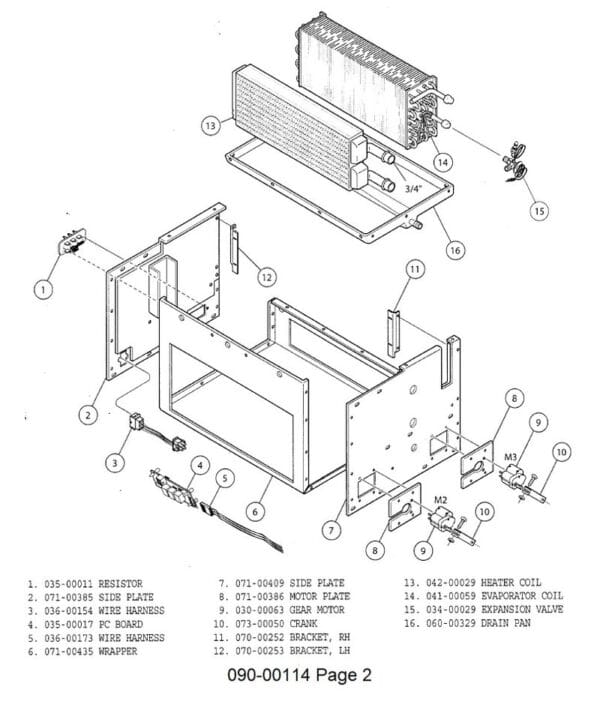SCS Spec sheet 090-0114. HC212 - Comfort Air GR LLC RV HVAC Parts