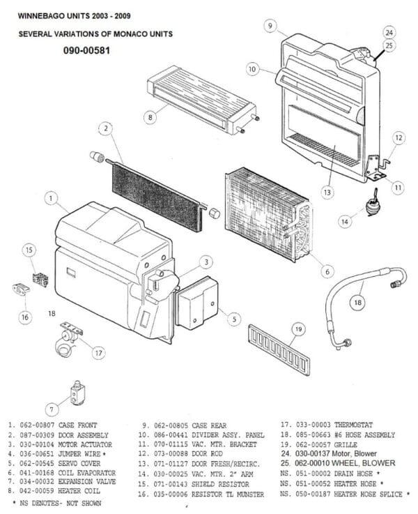 SCS Spec sheet. 090-00581 - Comfort Air Inc. RV HVAC Parts